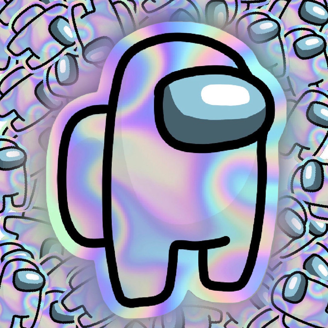 Holographic Among Us Crewmate Sticker - Etsy