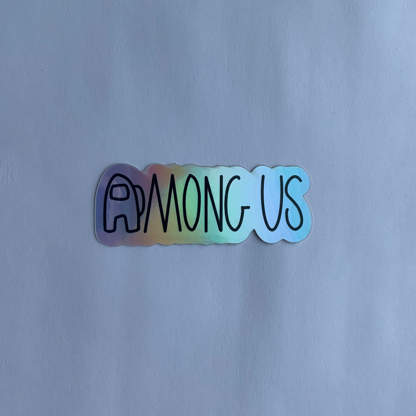 Holographic Among Us Logo Sticker - Etsy