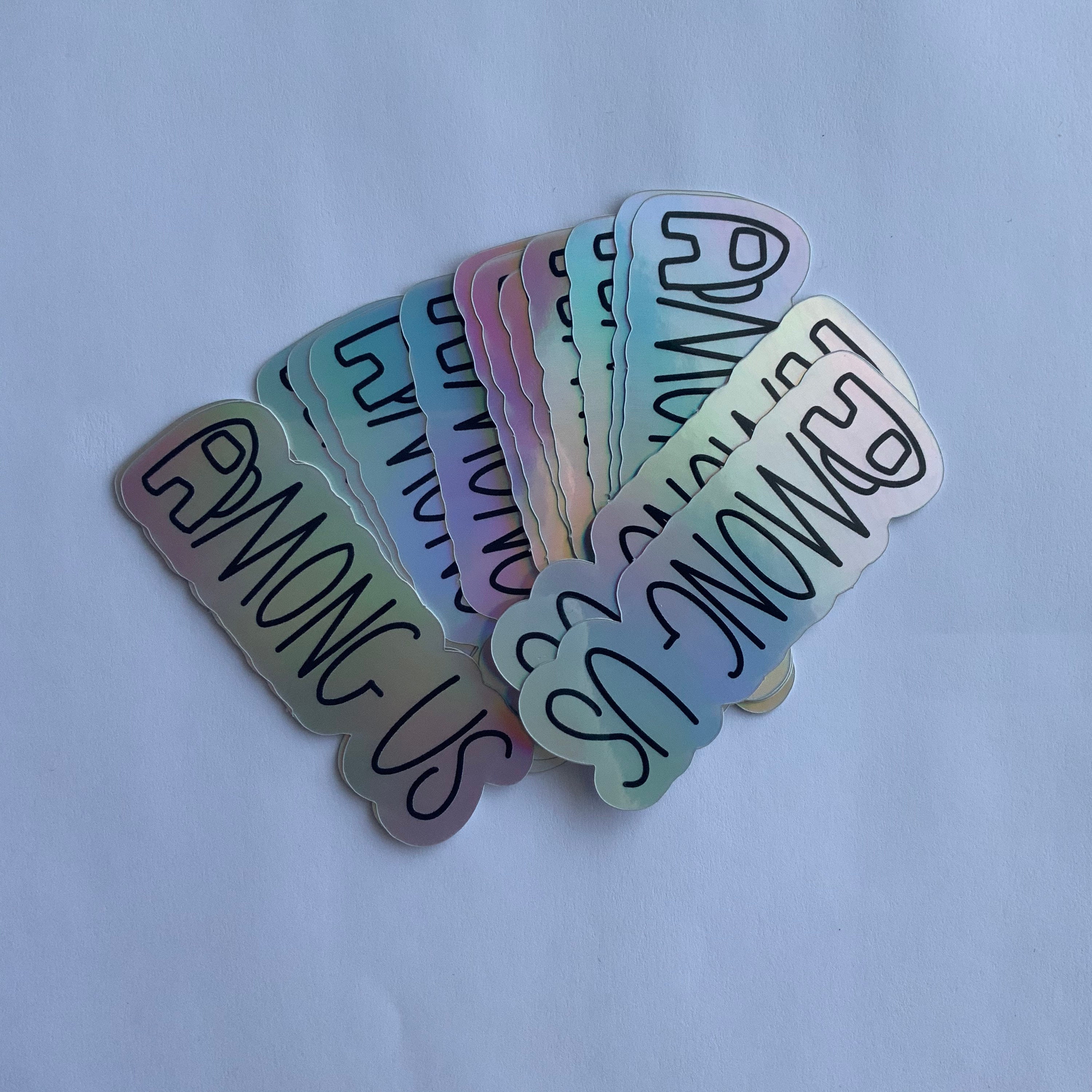 Holographic Among Us Logo Sticker - Etsy