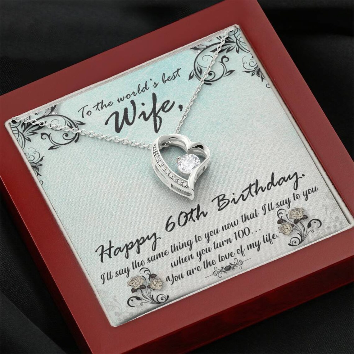World s Best Wife 60th Birthday Forever Love Necklace With Etsy