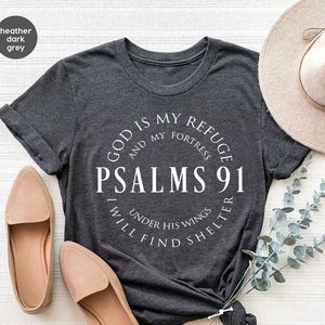 PSALMS 91 T Shirts, Bible Shirts. Christian Shirts, God Lover Shirt ...
