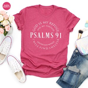 PSALMS 91 T Shirts, Bible Shirts. Christian Shirts, God Lover Shirt ...