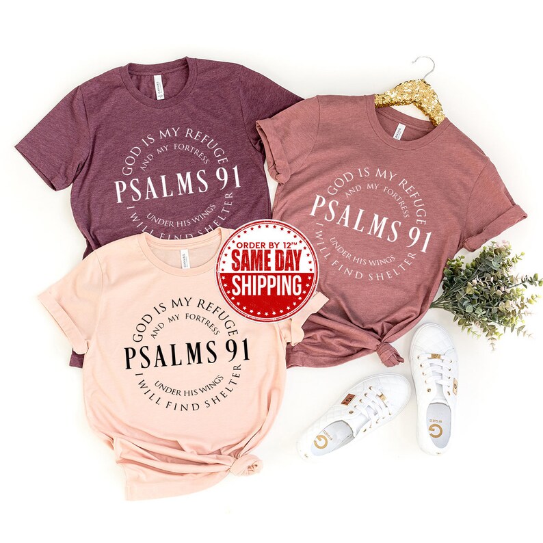 PSALMS 91 T Shirts Bible Shirts. Christian Shirts God Lover - Etsy