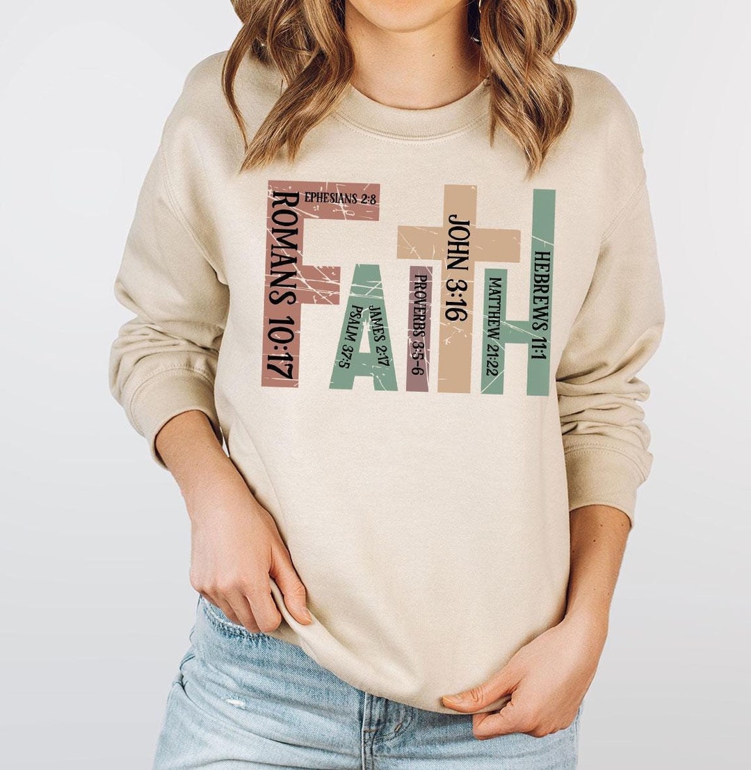 Christian Hoodie, Bible Verse Sweatshirt, Religious Outfit, Retro Faith ...