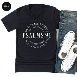 PSALMS 91 T Shirts, Bible Shirts. Christian Shirts, God Lover Shirt ...