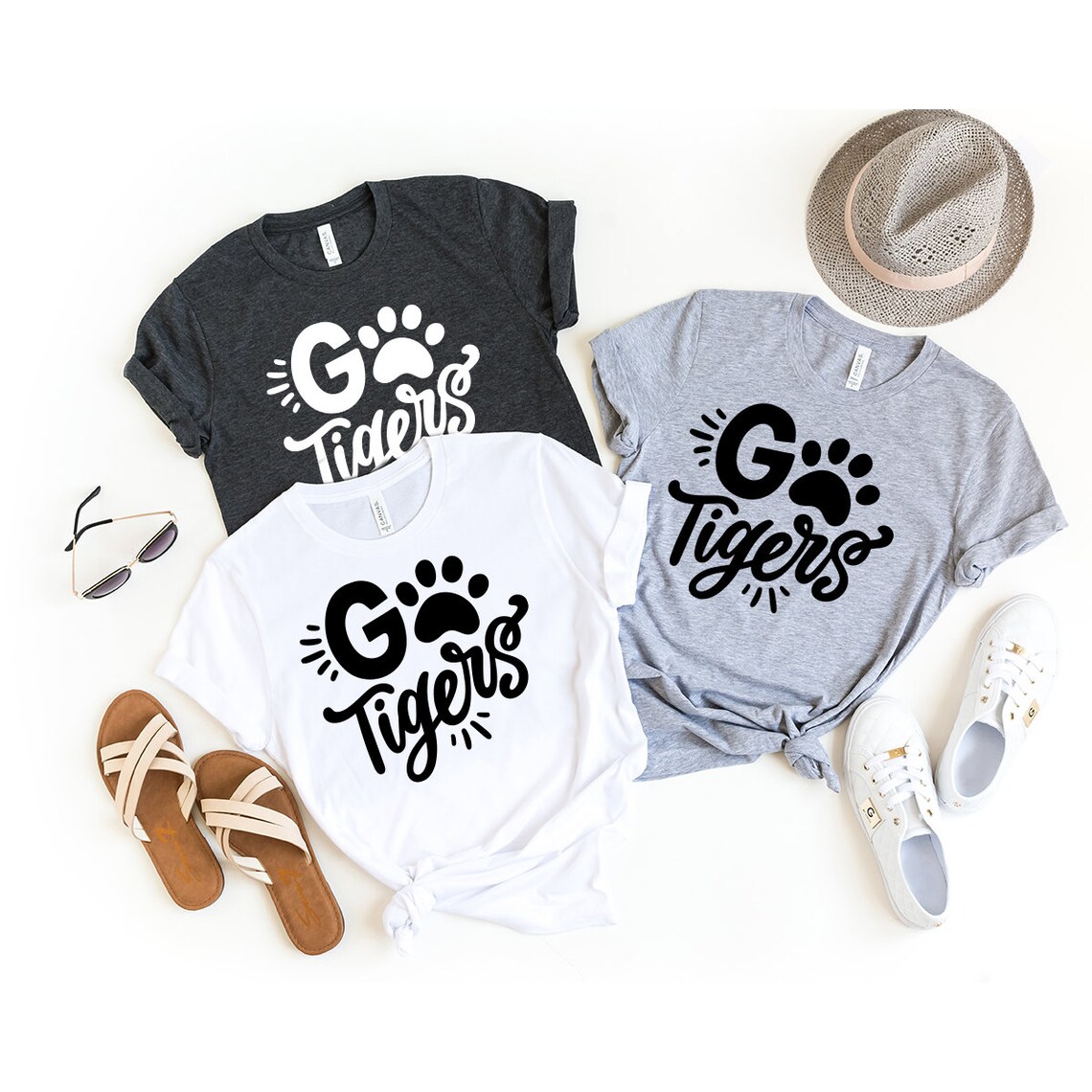 Football Go Tigers T-shirt Football Team Shirt Funny Tigers - Etsy