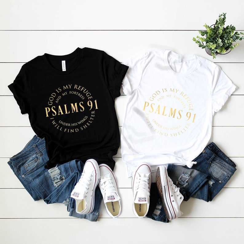 PSALMS 91 T Shirts Bible Shirts. Christian Shirts God Lover - Etsy