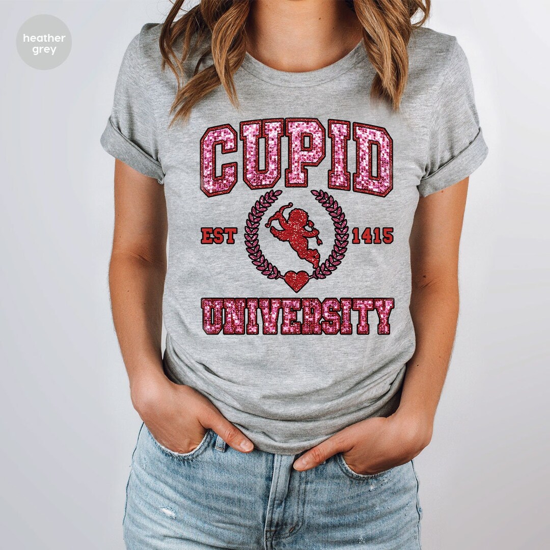 Cupid University Shirts, Valentines Tshirts, Glitter Cupid T Shirts ...