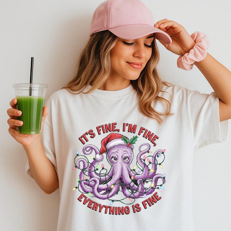 Octopus Christmas Shirt, Holiday Sarcasm Design for Xmas Humor Lovers ...