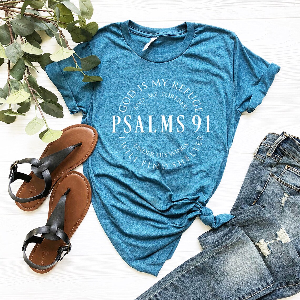 PSALMS 91 T Shirts Bible Shirts. Christian Shirts God Lover | Etsy