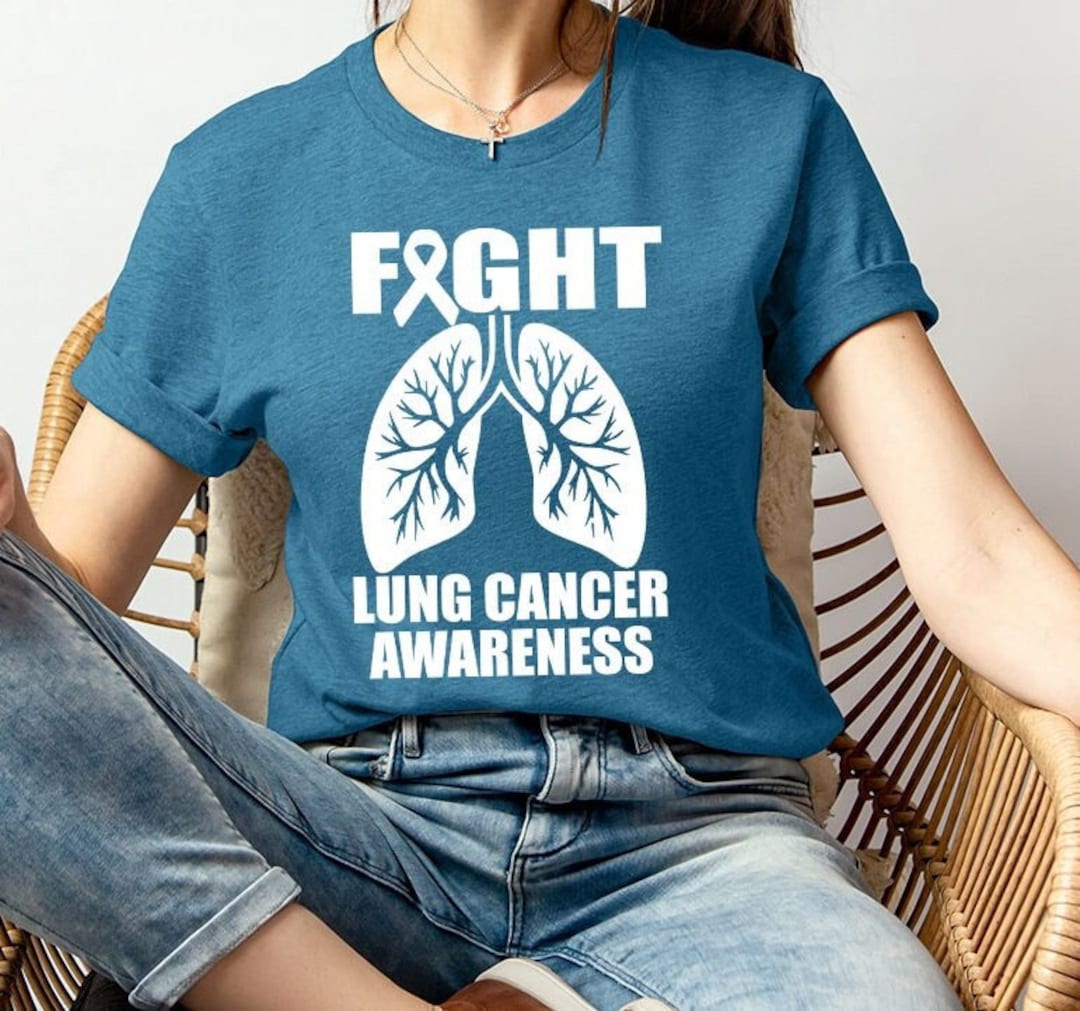 Lung Cancer Awareness T-shirt, Cancer Support Clothing, Heart Shirt ...