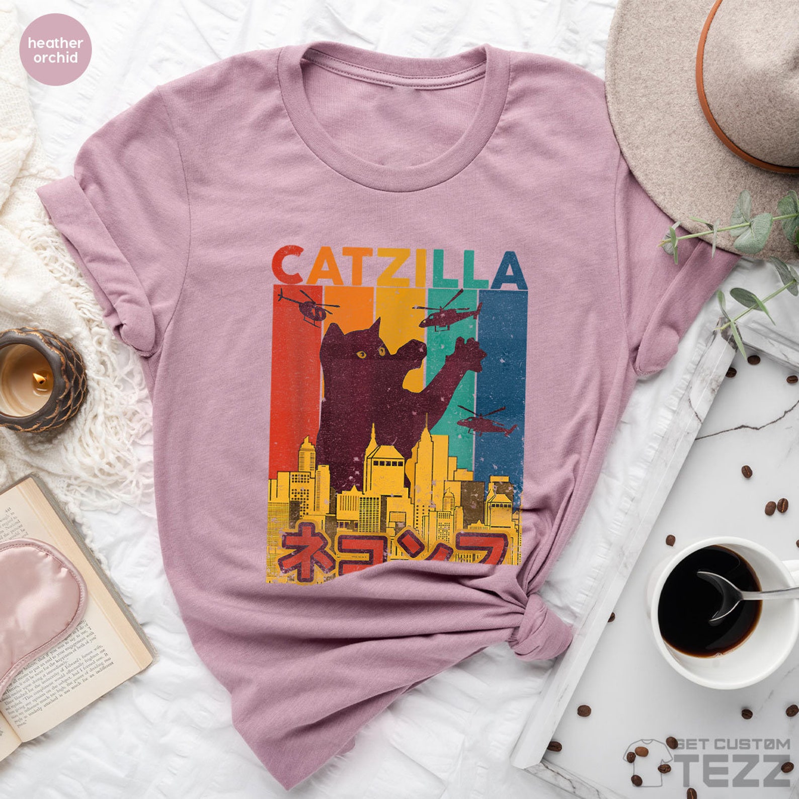 Catzilla T-shirt Vintage Catzilla Black Cat Shirt Funny Cat | Etsy