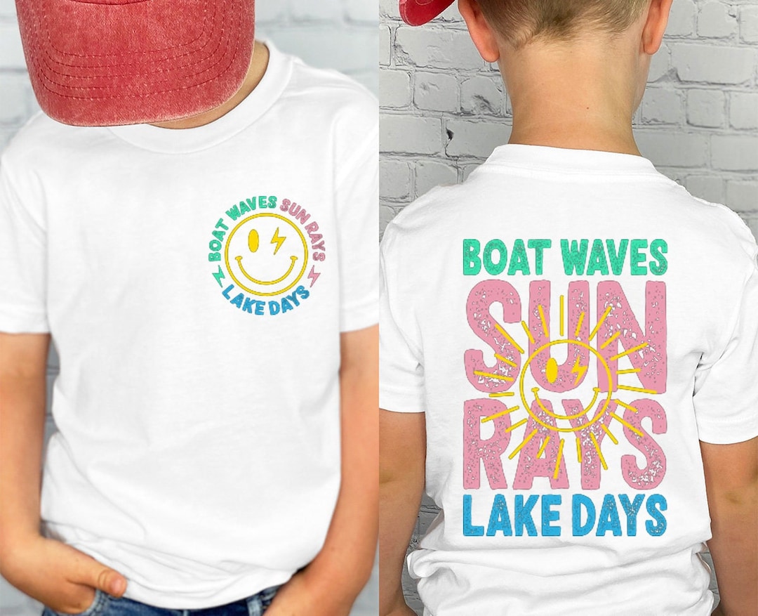 Sun Rays Shirt, Summer T-shirt, Boat Waves Sun Rays Lake Days, Retro ...