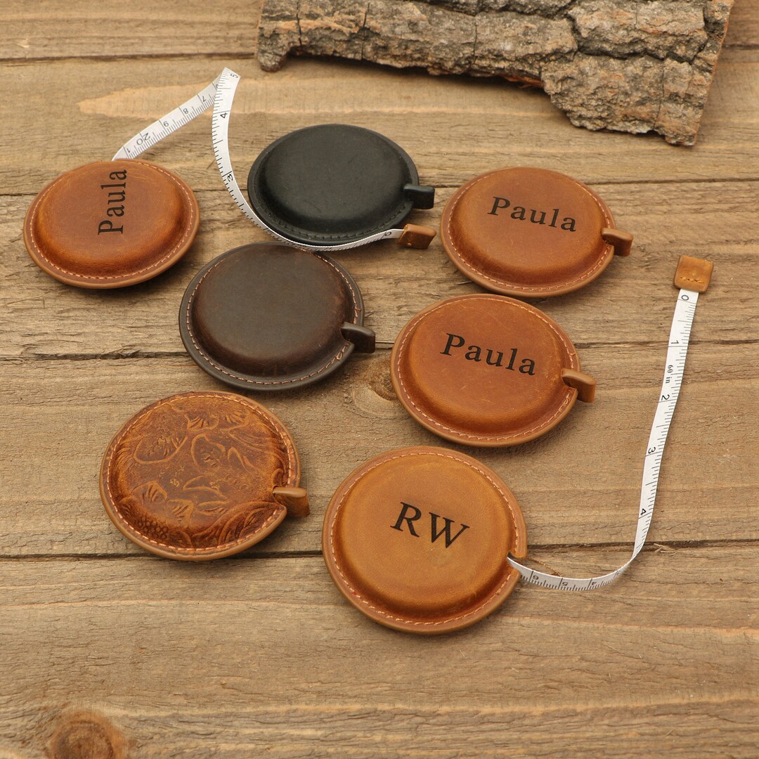 Personalized Leather Measuring Tape: 60-inch Retractable Tape - Etsy