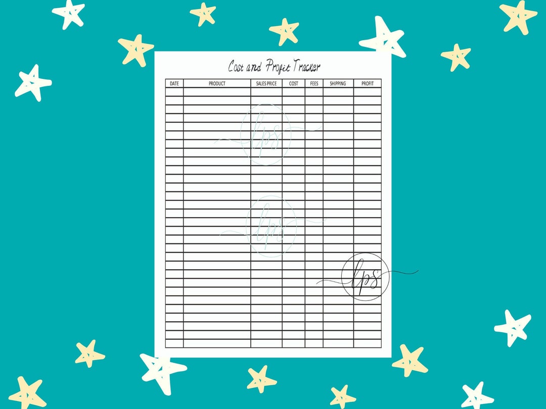Cost and Profit Tracker, Product Tracker, Inventory Tracker, Profit ...