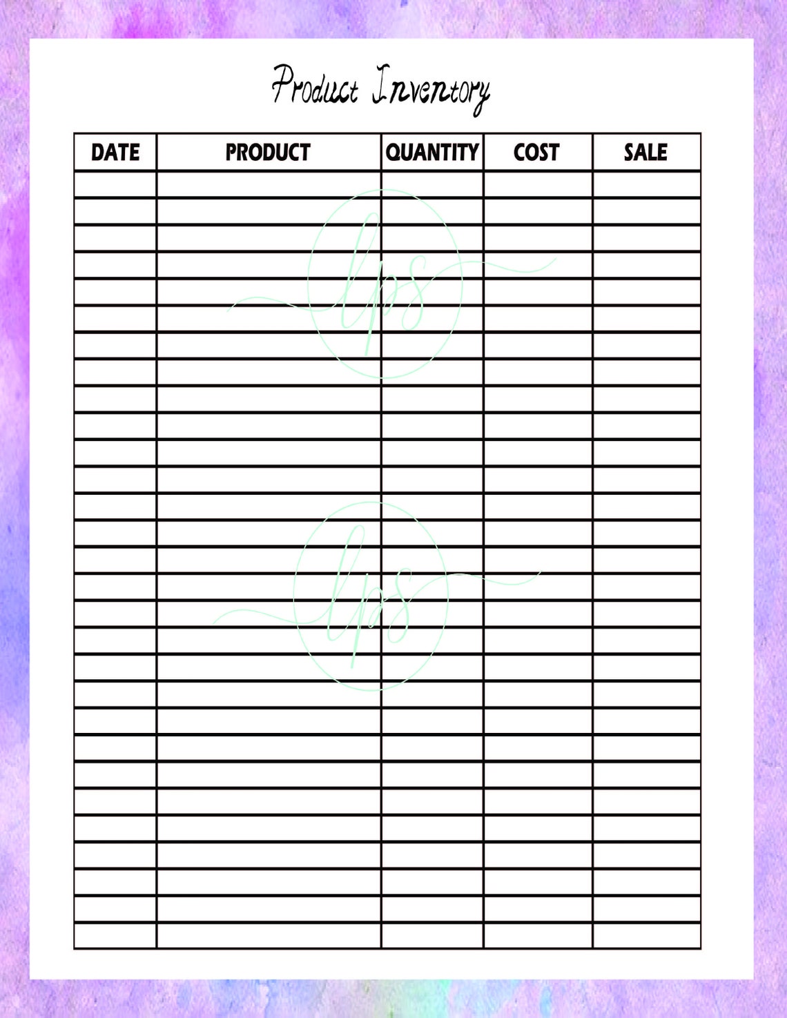 Product Inventory Product Spreadsheet Product Tracker | Etsy