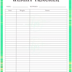 Weight Tracker, Weight Log, Weight Loss, Fitness Tracker, Weight ...