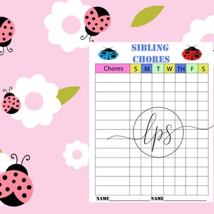 Sibling Chore Chart Printable List Kids Task List Chore - Etsy