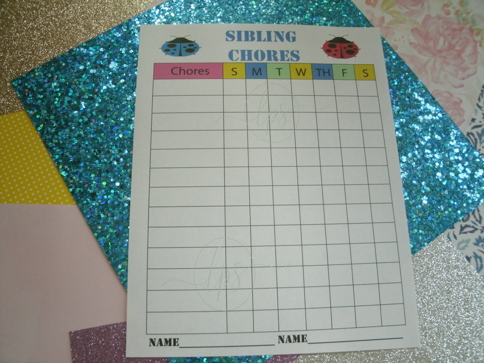 Sibling Chore Chart Printable List Kids Task List Chore | Etsy