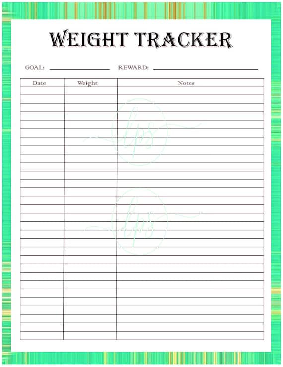 Weight Tracker Weight Log Weight Loss Fitness Tracker - Etsy