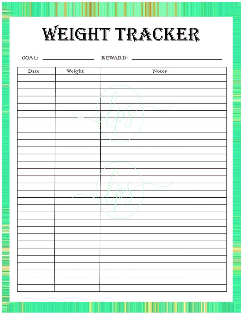 Weight Tracker, Weight Log, Weight Loss, Fitness Tracker, Weight ...