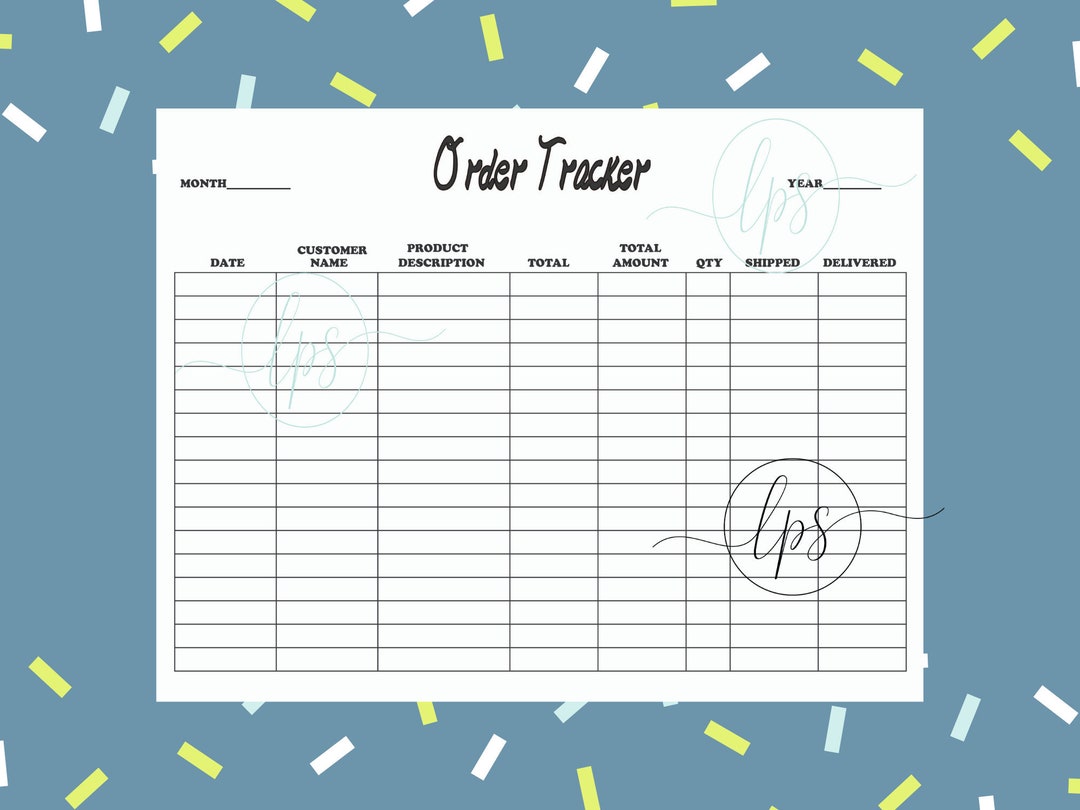 Order Tracker, Sales Tracker, Etsy Sales Tracker, Sales Planner ...