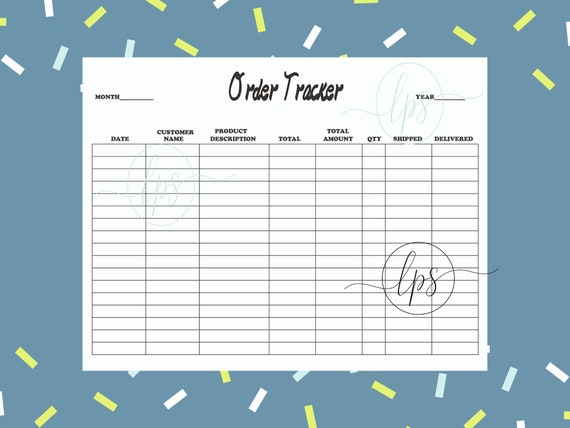 Order Tracker Sales Tracker Etsy Sales Tracker Sales | Etsy