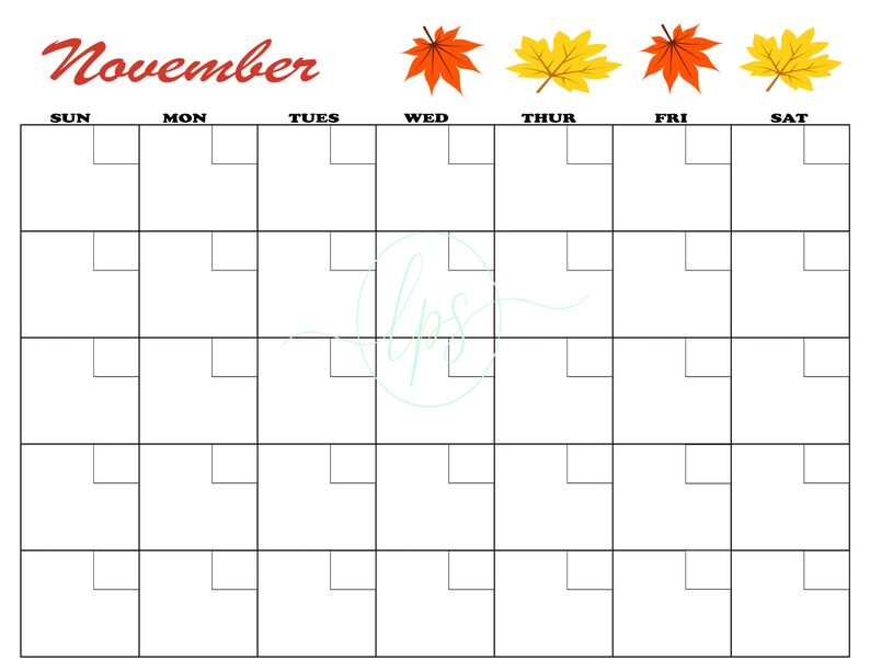 Monthly Undated Calendar, Blank Calendar Pages, Monthly Calendar ...