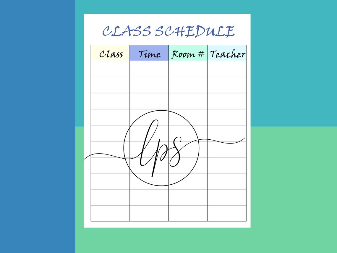 Class Schedule, Hourly Schedule, Schedule Board, Class Printable, High ...