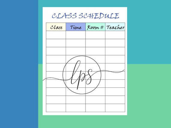 Class Schedule Hourly Schedule Schedule Board Class - Etsy