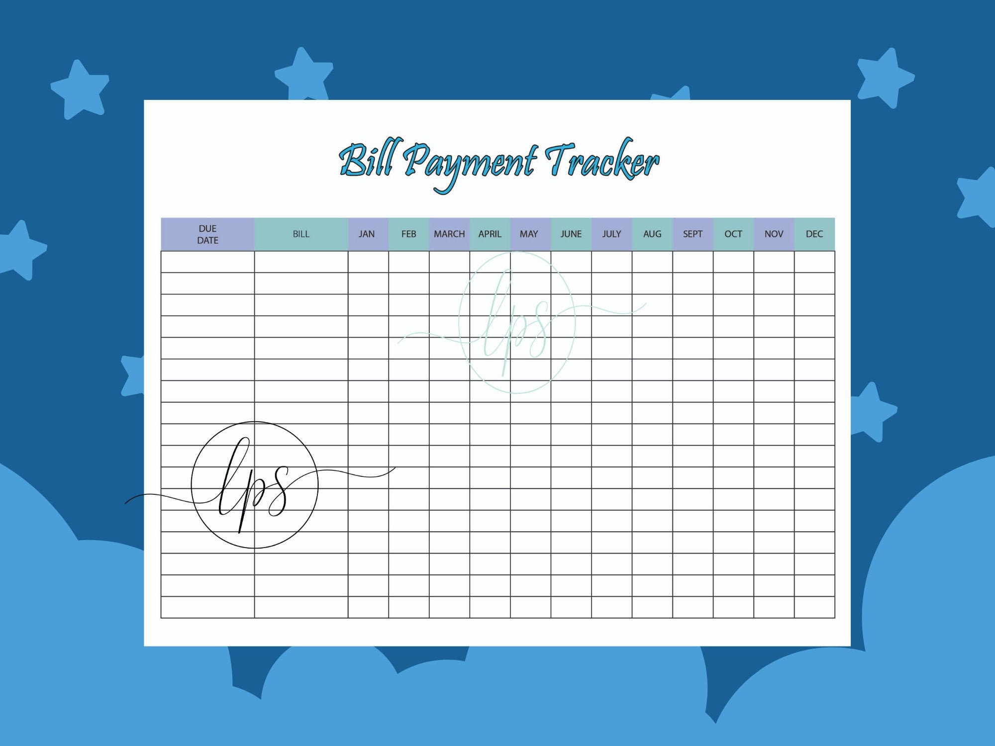 Bill Payment Tracker Finance Tracker Debt Tracker Payment - Etsy
