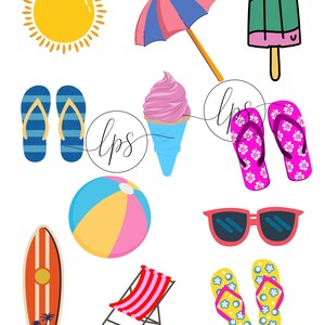 Stickers Summer Fun, Printable Stickers, PNG, Journal Stickers, Sticker ...