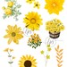 Stickers, Flower Fun Yellow, Flower Stickers, Printable Stickers, PNG ...