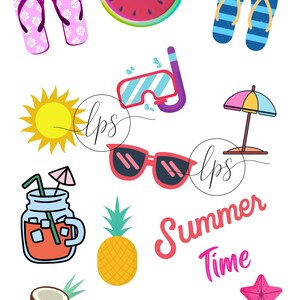 Stickers Summer Fun, Printable Stickers, PNG, Journal Stickers, Sticker ...