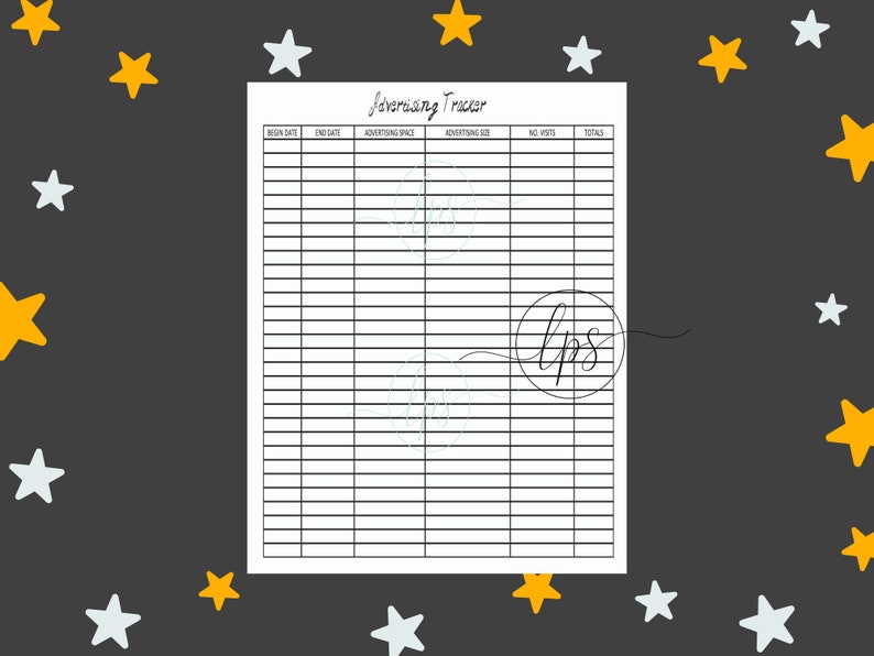 Advertising Tracker, Advertising Log, Advertising Ads, Advertising ...