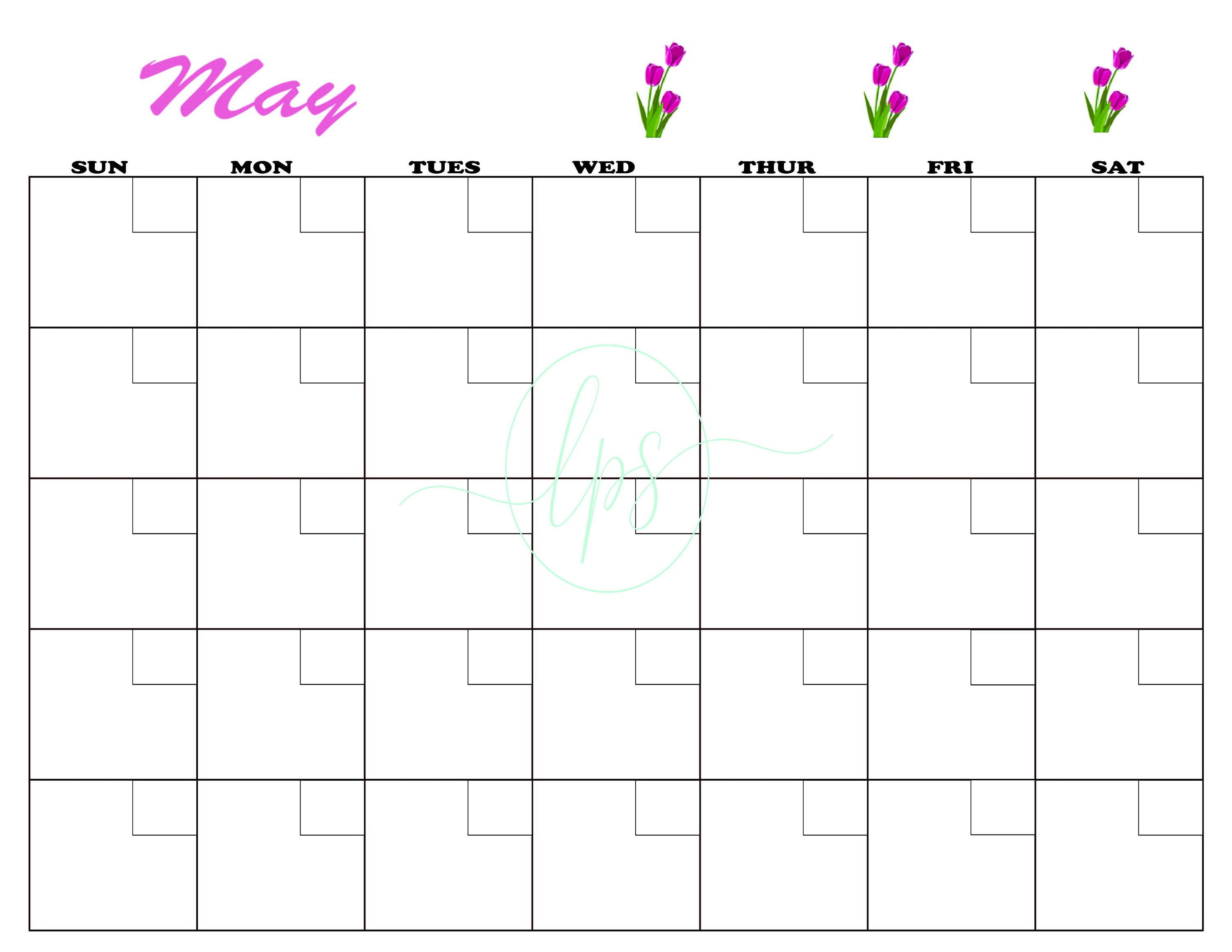 Monthly Undated Calendar, Blank Calendar Pages, Monthly Calendar ...