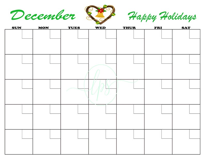 Monthly Undated Calendar, Blank Calendar Pages, Monthly Calendar ...