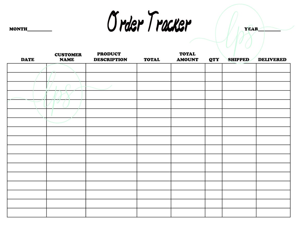 Order Tracker Sales Tracker Etsy Sales Tracker Sales | Etsy