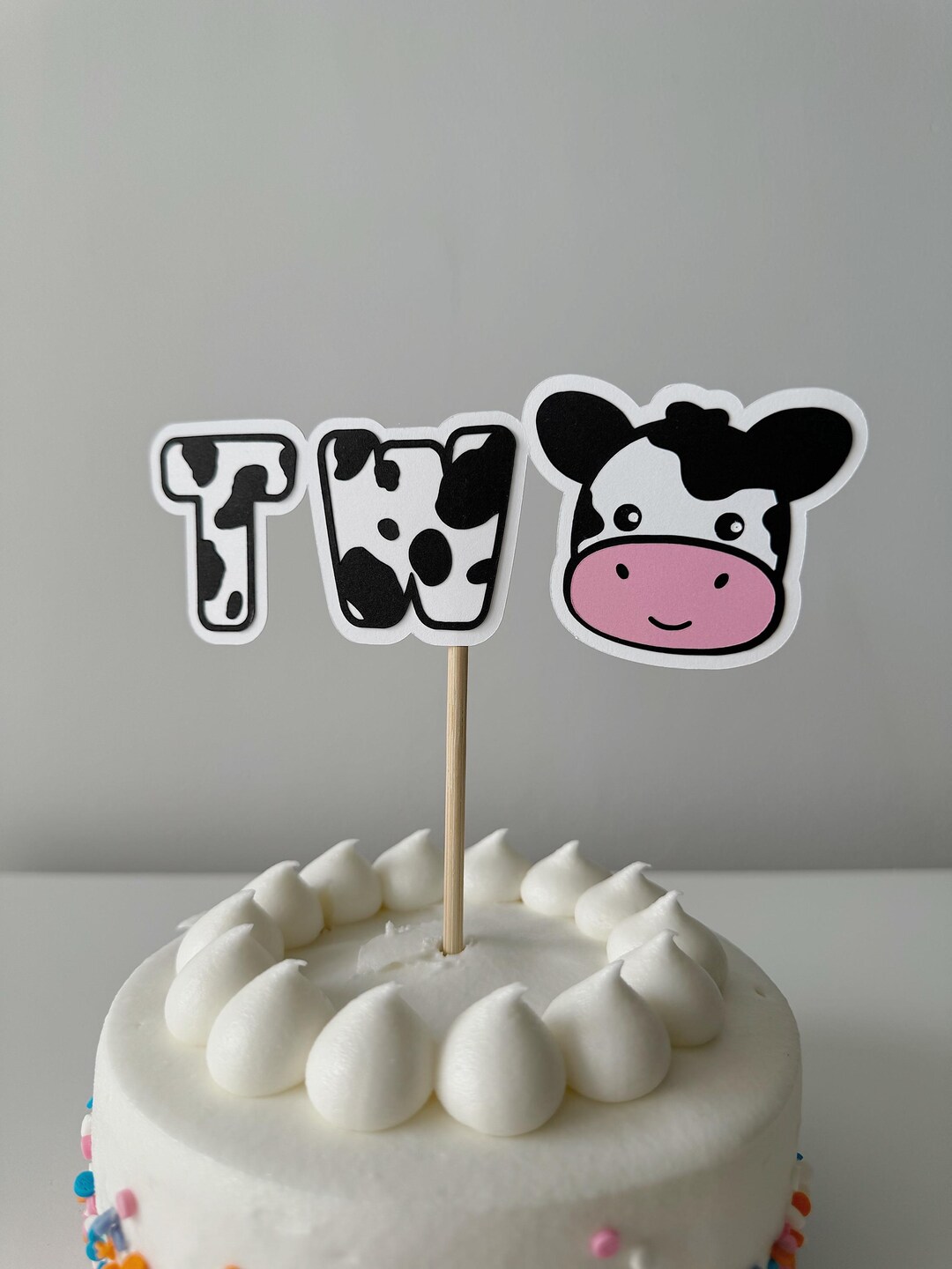 Holy Cow I'm TWO Two Theme Cow Cake Topper Moo Moo I Am Two - Etsy