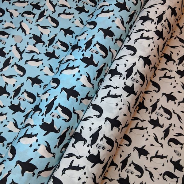 Penguin Cotton Fabric - Etsy UK