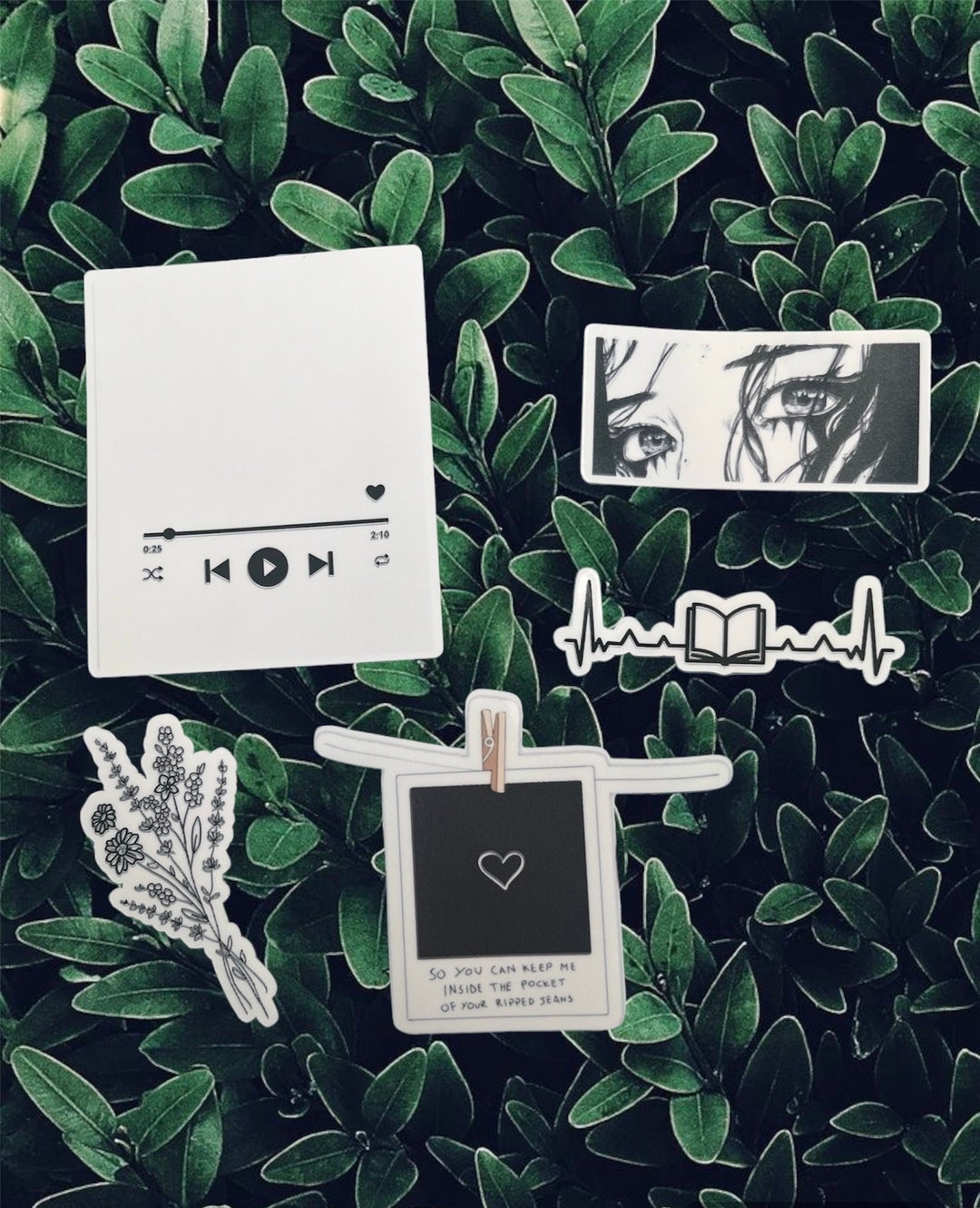 Black & White , Singer, Hand Made Sticker, Waterproof Sticker, Water ...