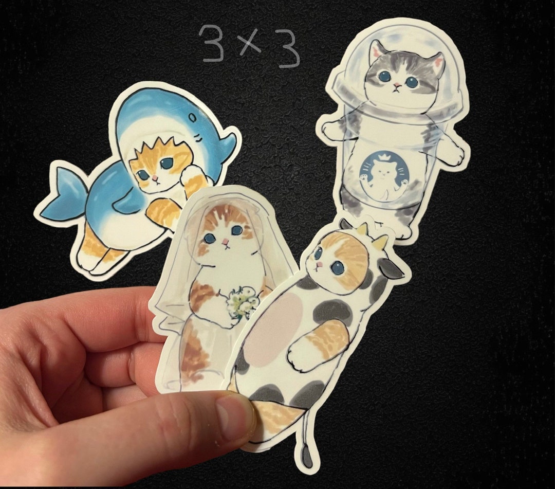 Handmade Cat Stickers: Waterproof Laptop Decals - Etsy
