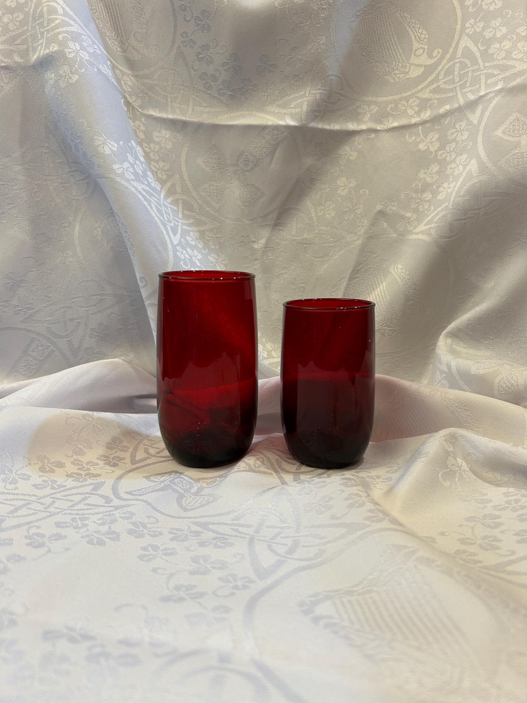 Set of Roly Poly Royal Ruby Glasses Including the Flat Ice Tea OR Flat ...