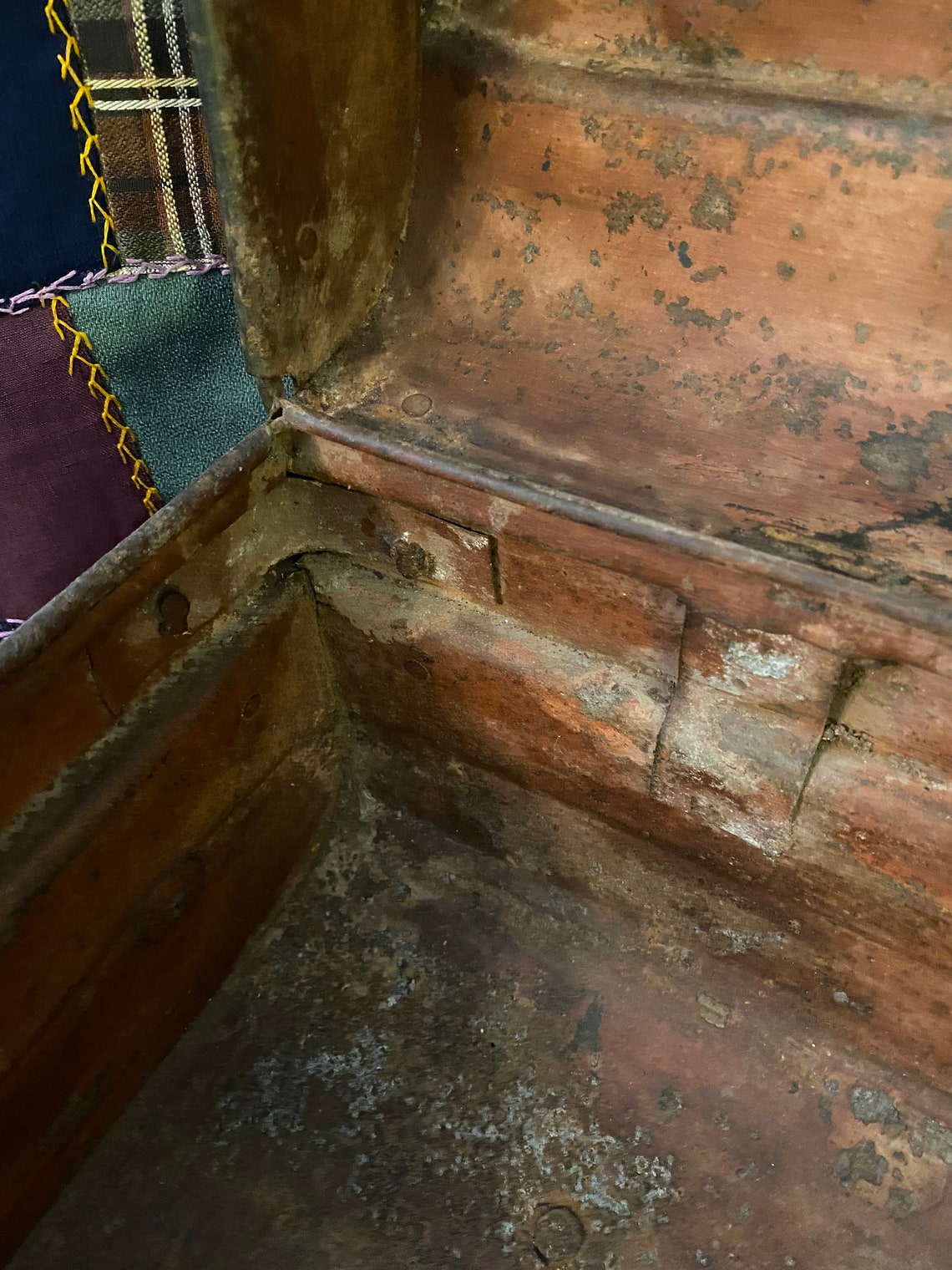 Vintage Metal Train Case Suitcase with Folk Art Stenciling | Etsy