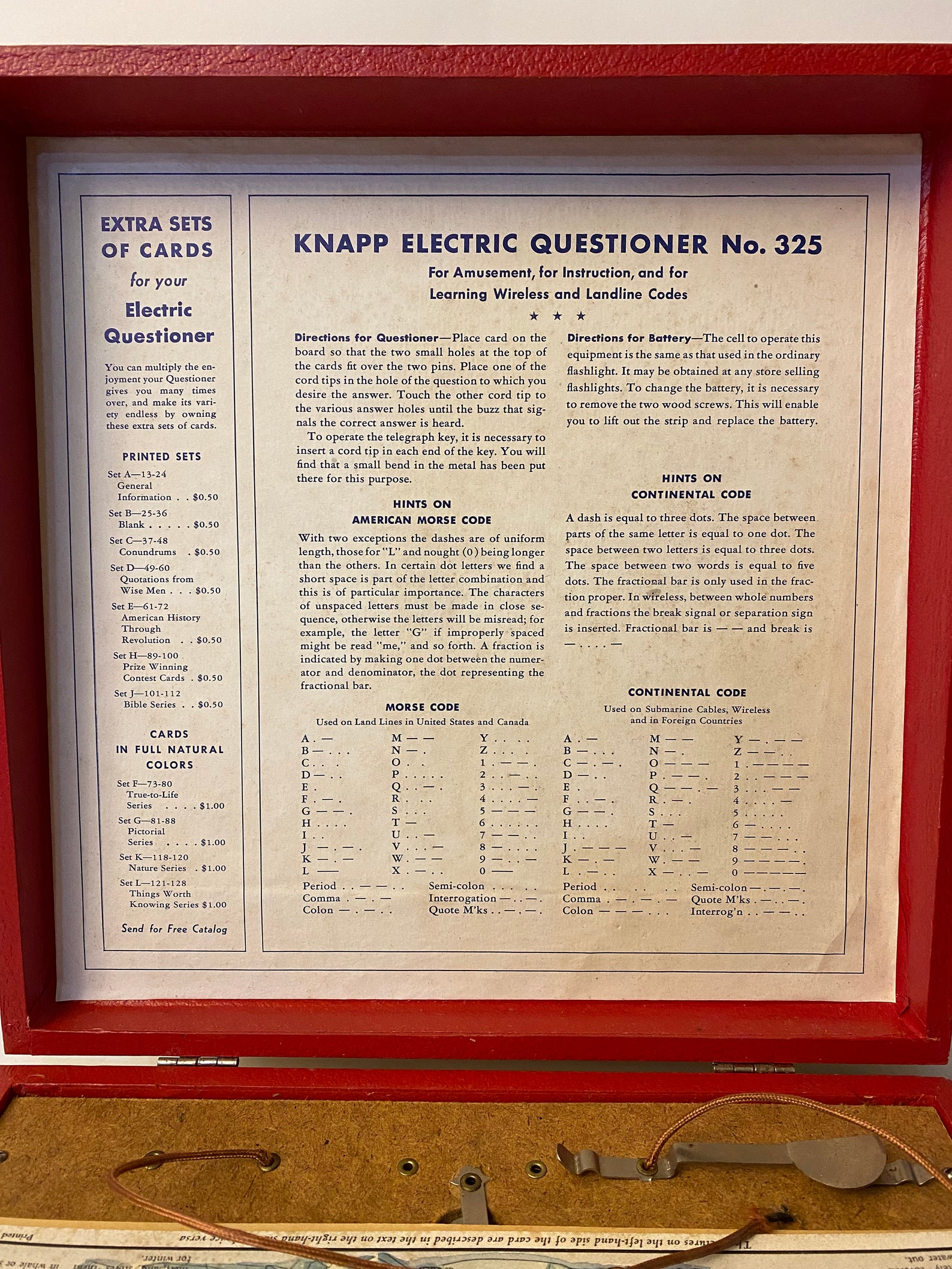 Knapp Electric Questioner Early Electronic Game With Winchester Unit ...