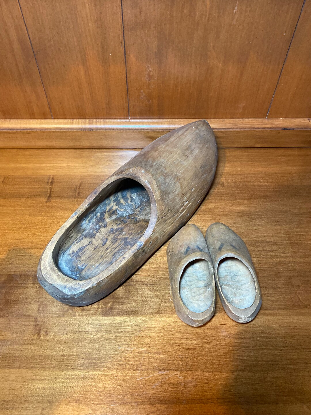 Antique Wooden Shoe Clogs Adult and Infant Toddler Hand Carved Your ...