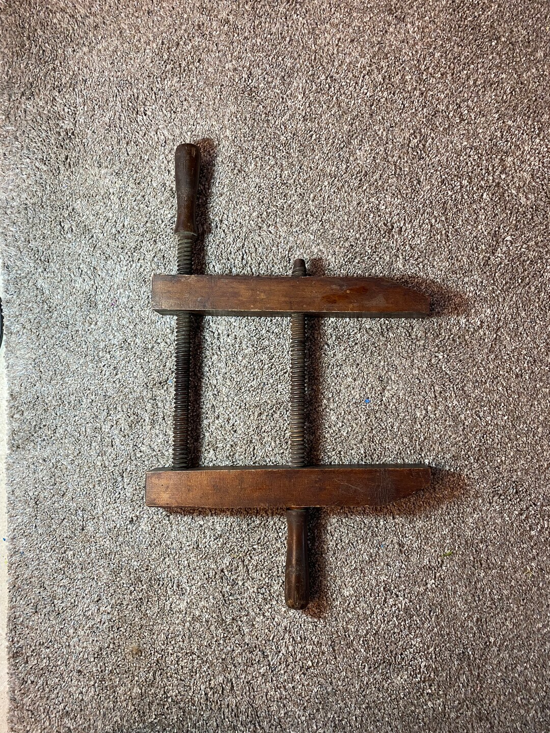 Early Hand Carved Wood Double Screw Woodworking Furniture Clamp - Etsy