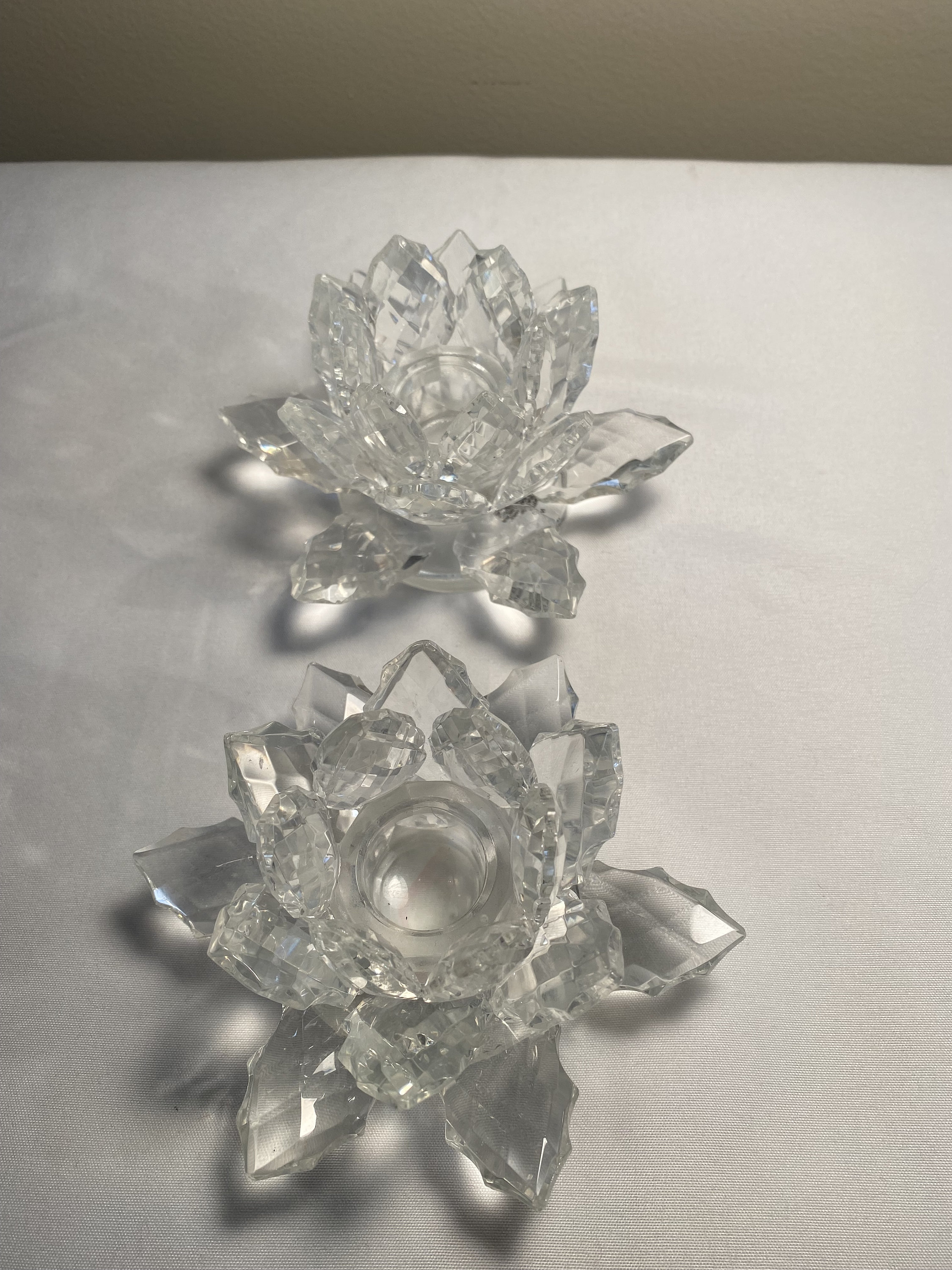 Vintage Shannon Godinger Crystal Lotus Prism Flower Candle - Etsy