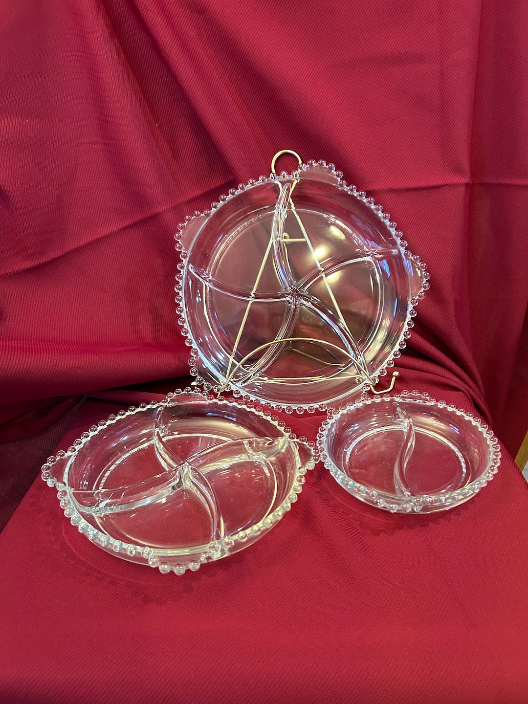 Candlewick Divided Serving Relish Dishes Imperial Glass Company 2, 4 or ...