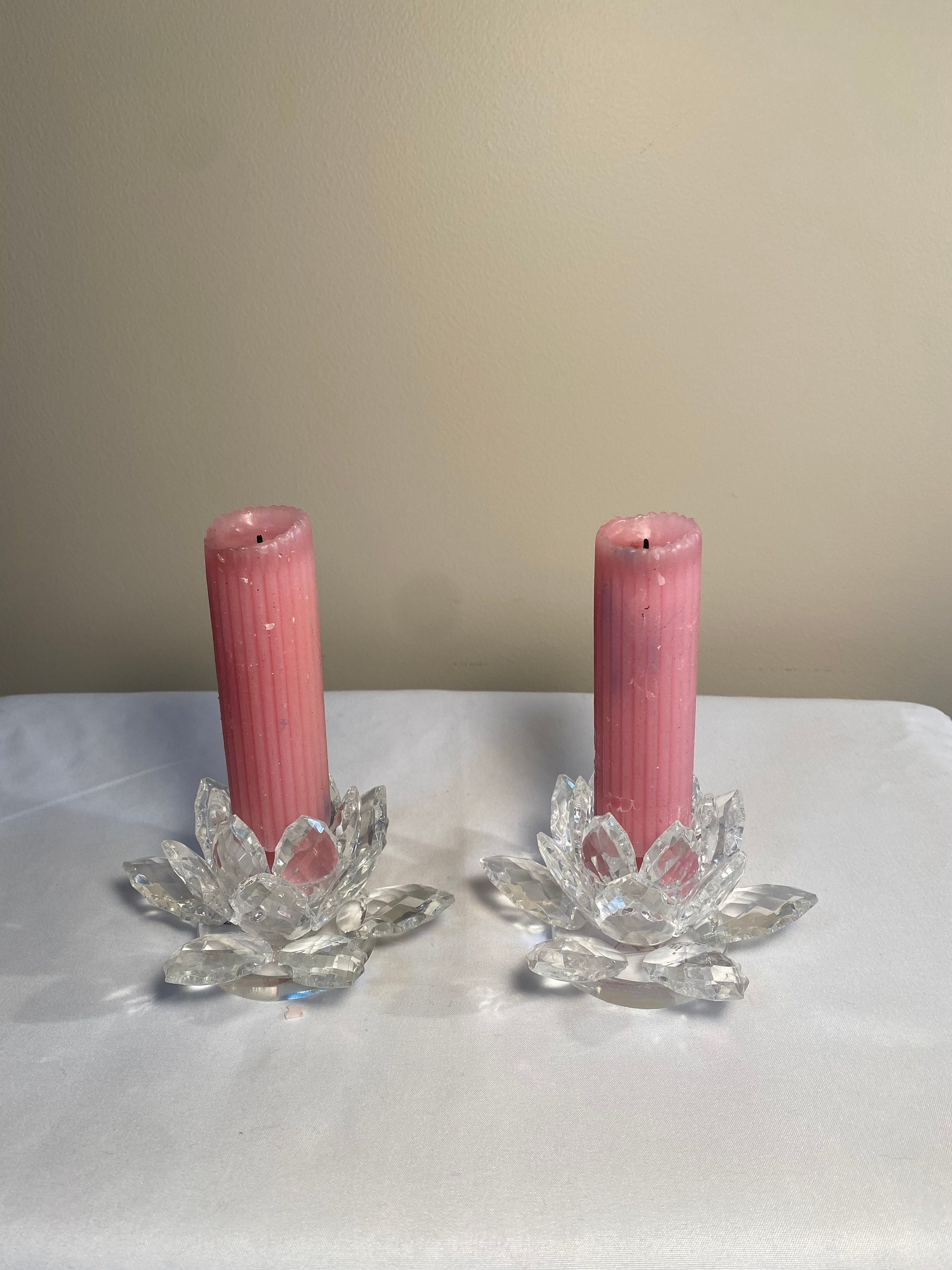 Vintage Shannon Godinger Crystal Lotus Prism Flower Candle - Etsy